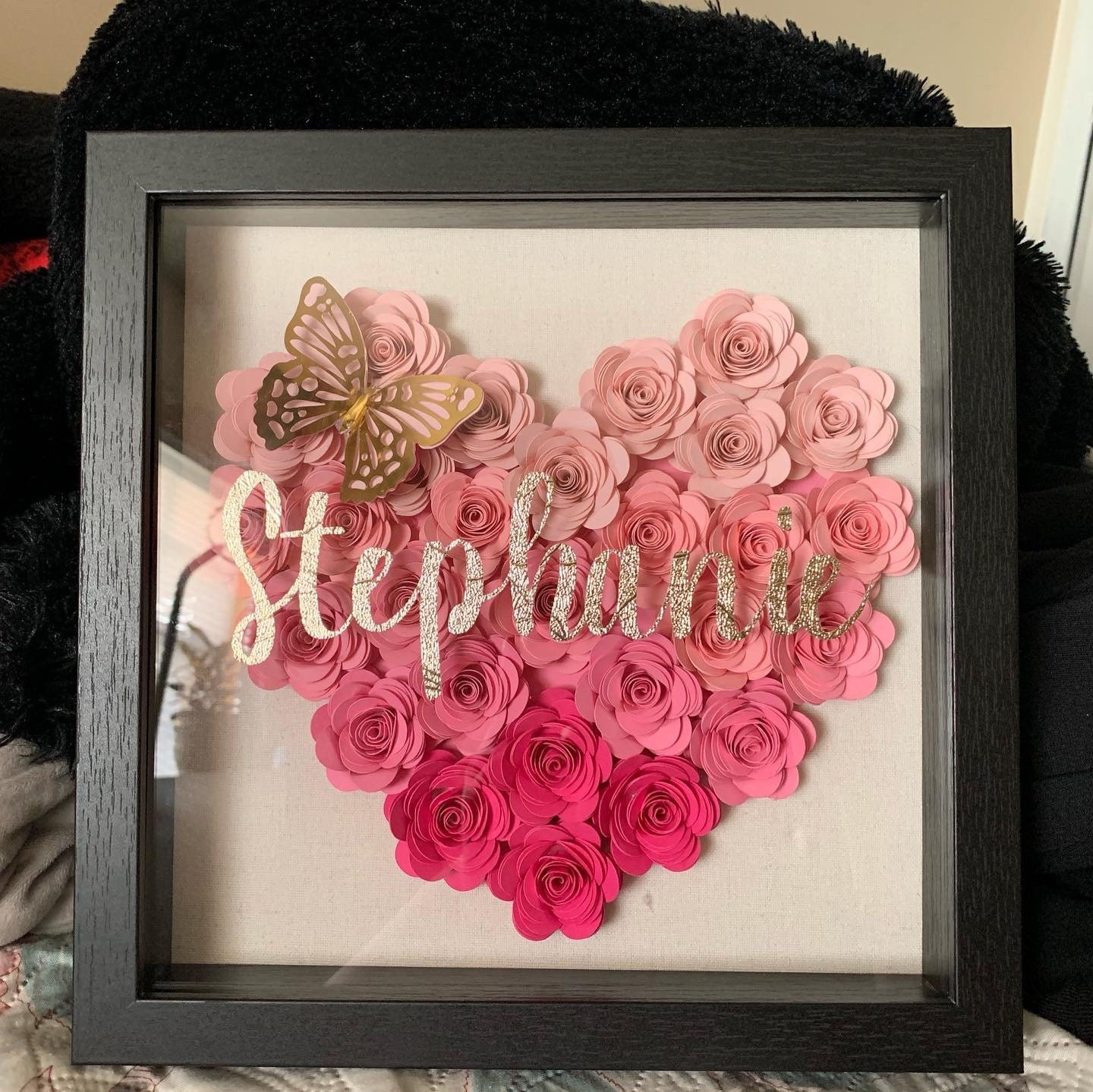 9x9 Paper Flower Shadow Box, Custom Shadow Box - Etsy