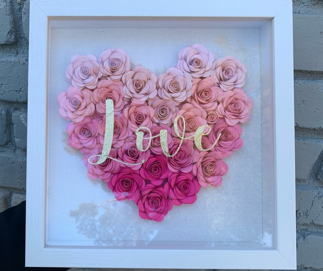 9x9 Paper Flower Shadow Box, Custom Shadow Box - Etsy