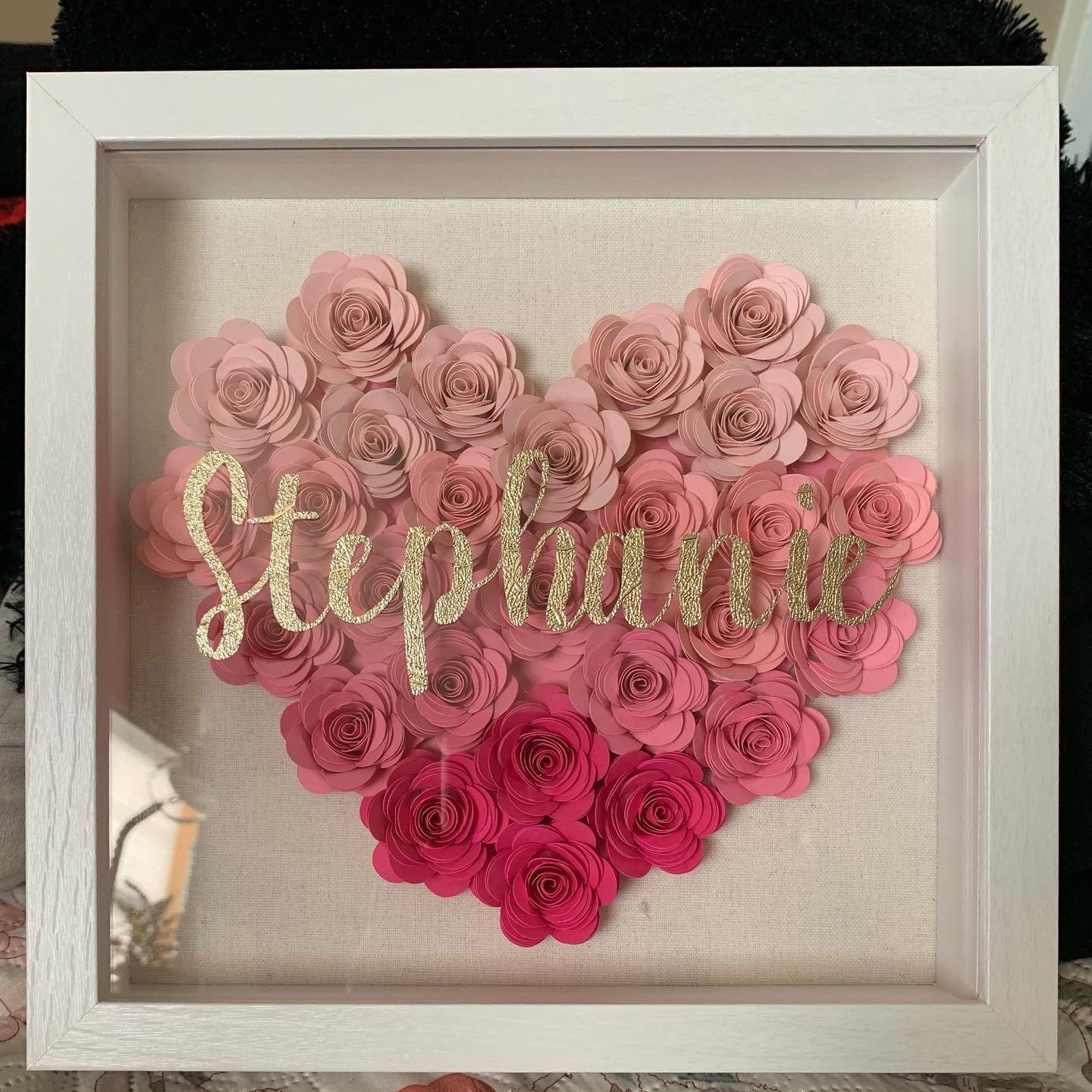 9x9 Paper Flower Shadow Box, Custom Shadow Box - Etsy