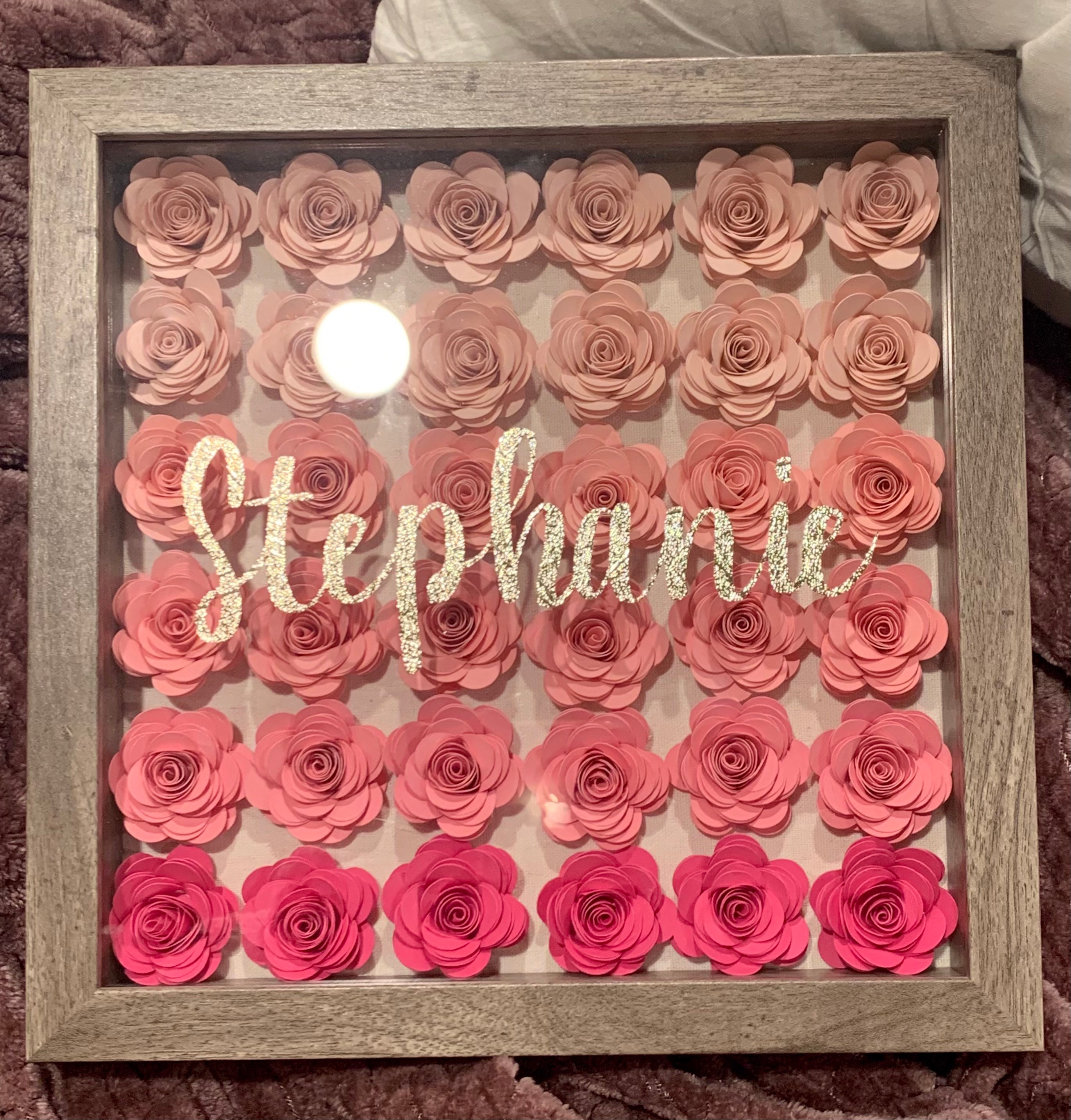 9x9 Paper Flower Shadow Box, Custom Shadow Box - Etsy