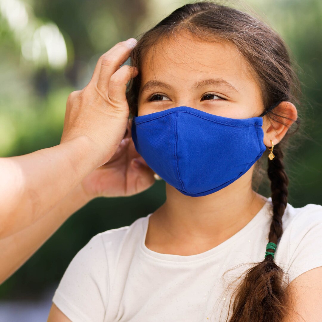 Kid Face Mask Solid Color Masks Adjustable and Washable Mask With ...