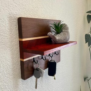 Elegant Key Rack - Handmade With Walnut, Maple, and Padauk- Entryway ...