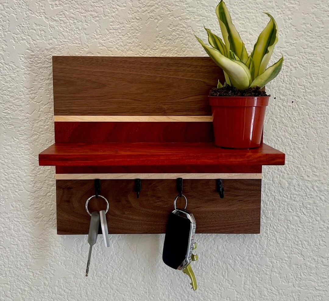 Elegant Key Rack - Handmade With Walnut, Maple, and Padauk- Entryway ...