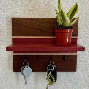 Elegant Key Rack - Handmade With Walnut, Maple, and Padauk- Entryway ...