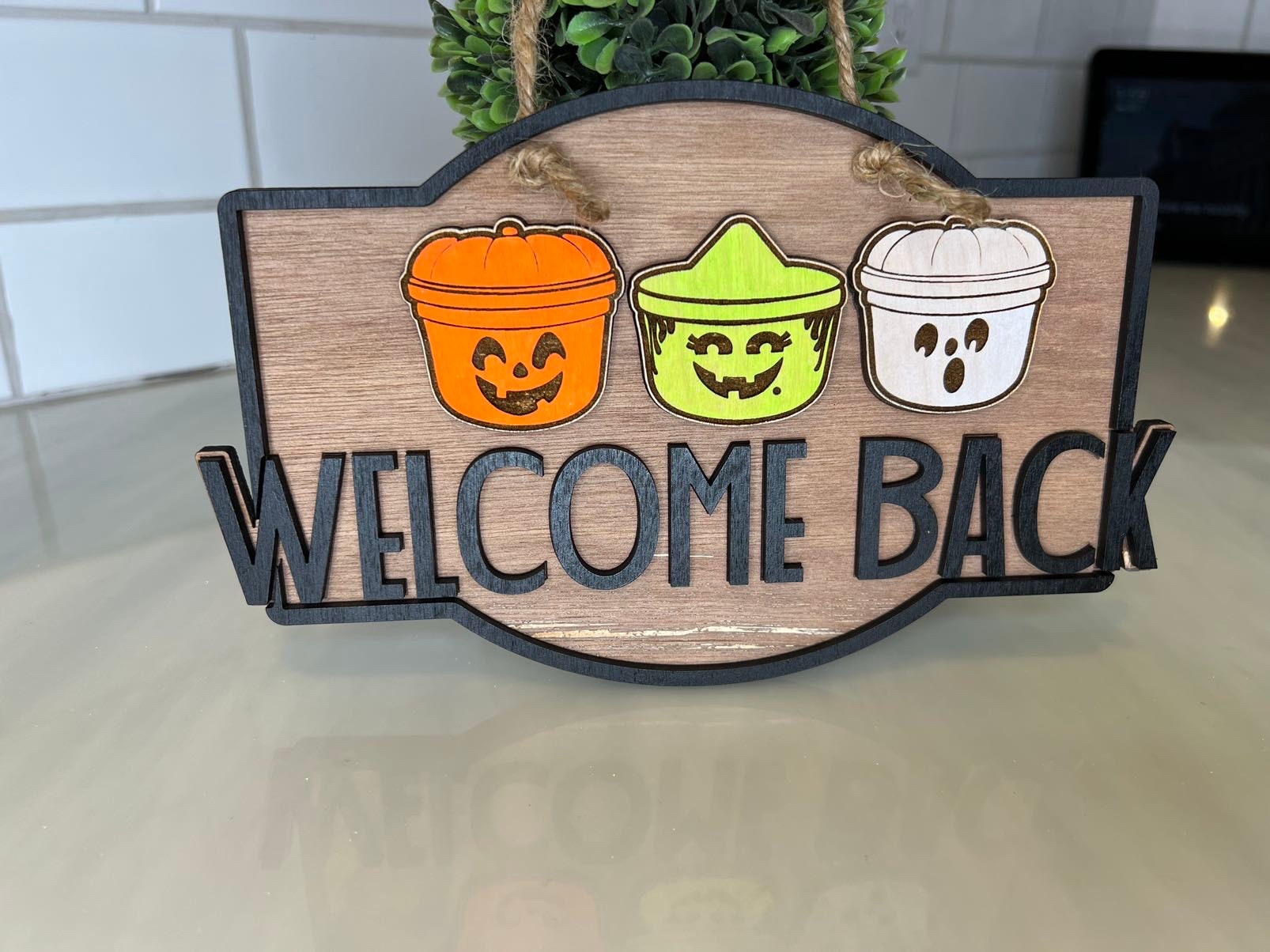 Glowforge Halloween Laser Ready Sign Welcome Back Happy Meal - Etsy