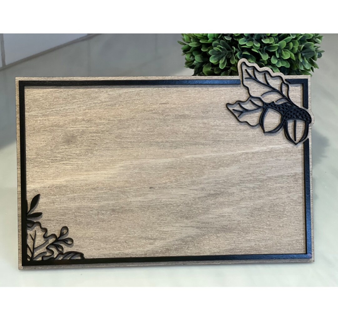 Glowforge Fall Leaf Sign Laser Ready Autumn Acorn Boarder Sign W/frame ...