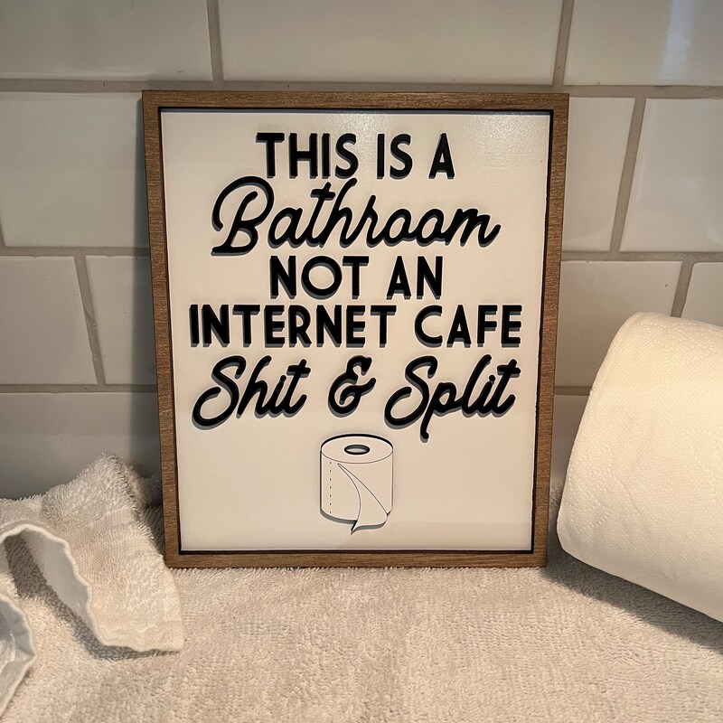 Shit Bathroom Sign - Etsy
