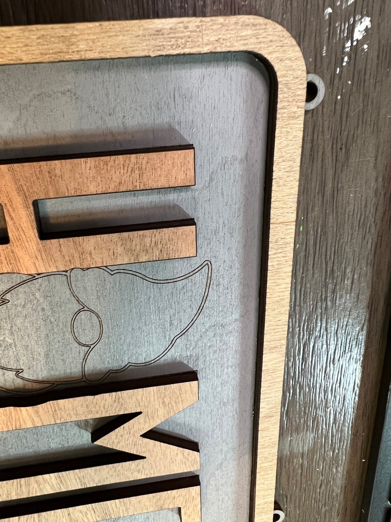 Glowforge Gnome Laser Ready Home Sign With Sign Frame SVG File - Etsy