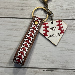 Laser SVG for Baseball or Softball Key Fob, Leather Sports Keychain ...