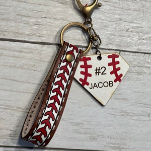 Laser SVG for Baseball or Softball Key Fob, Leather Sports Keychain ...