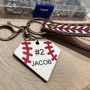 Laser SVG for Baseball or Softball Key Fob, Leather Sports Keychain ...