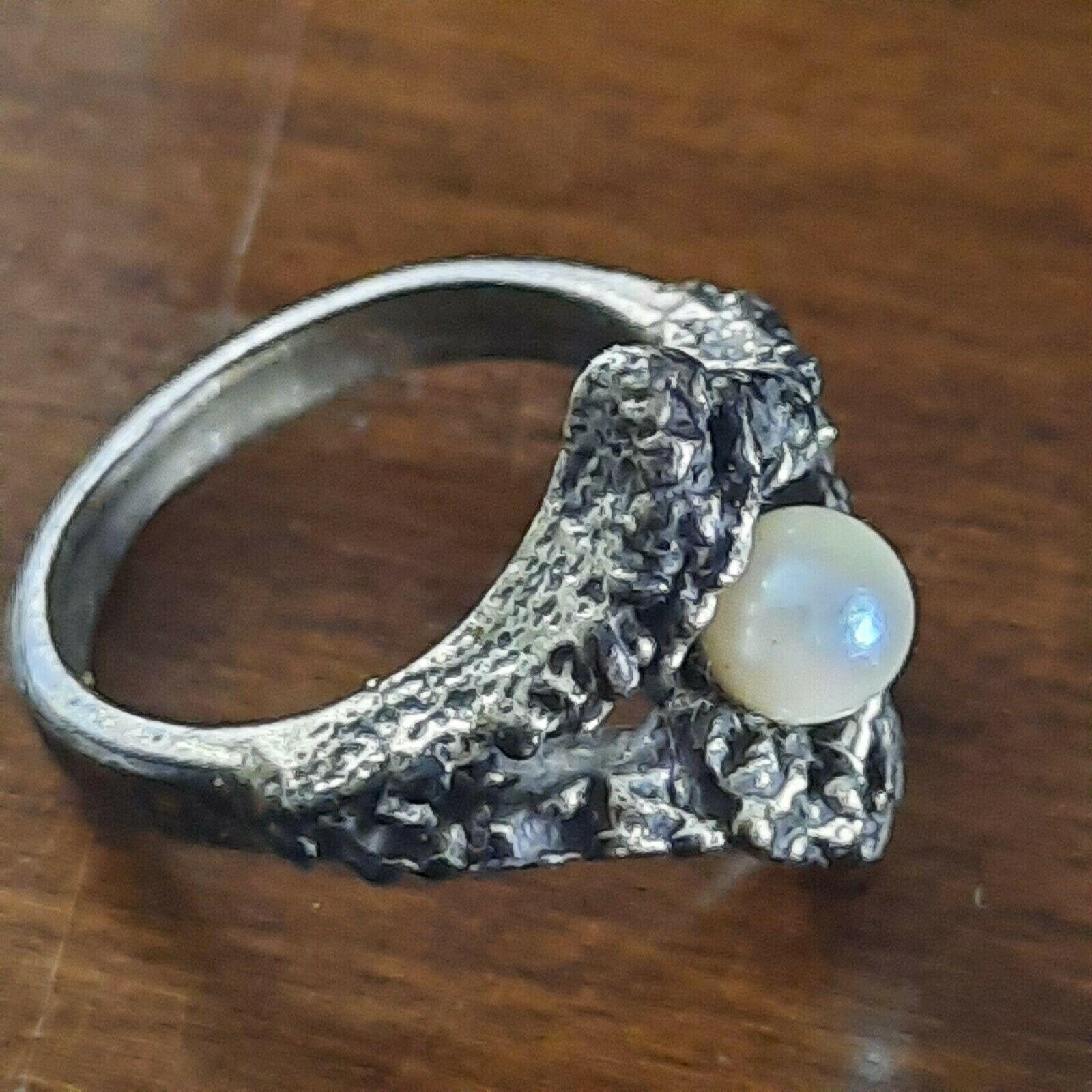 Vintage Sterling w Perlen Ring 1970er Renaissance Faire Kauf Anlaufende ...