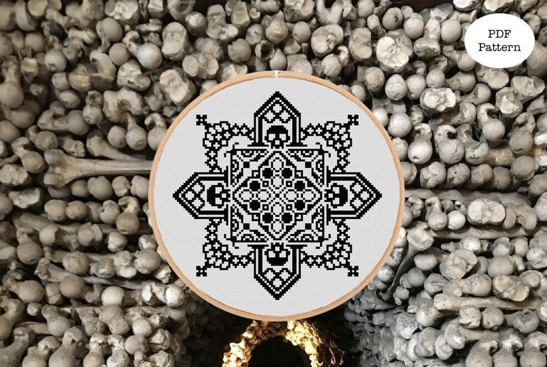 Sematary Block - Spooky Monochrome Cross Stitch Pattern PDF - Etsy