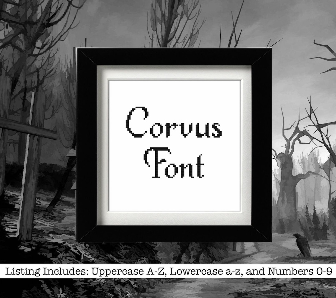 The Corvus Alphabet - Cross Stitch Font PDF Download - Etsy