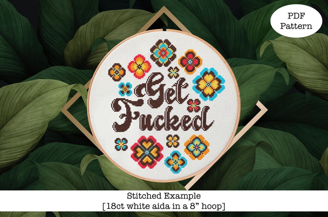 Happy Retro Flowers Subversive Stitch PDF Pattern - Etsy