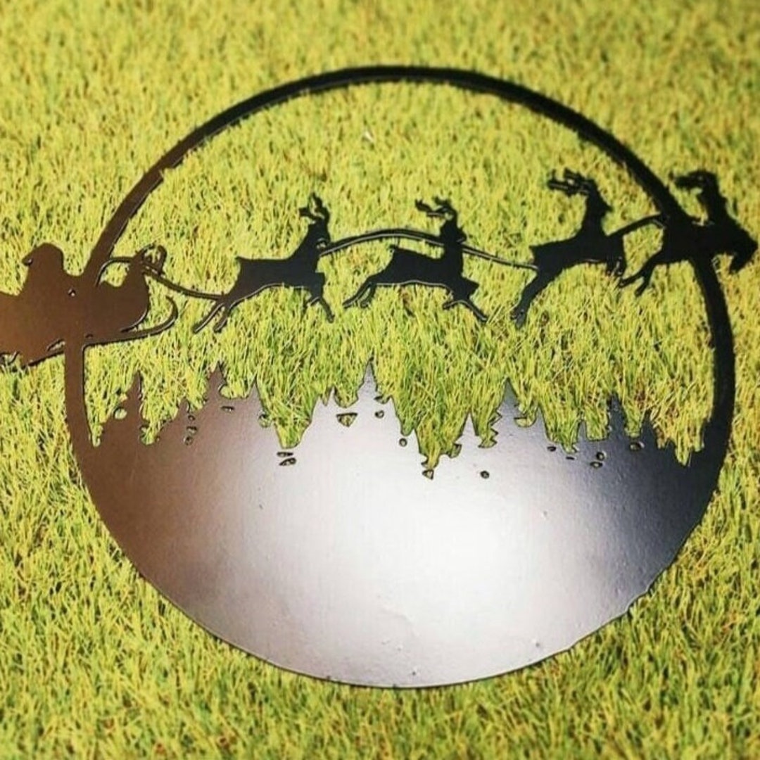 Christmas Metal Sign Christmas Metal Wall Sign Round Metal - Etsy Canada