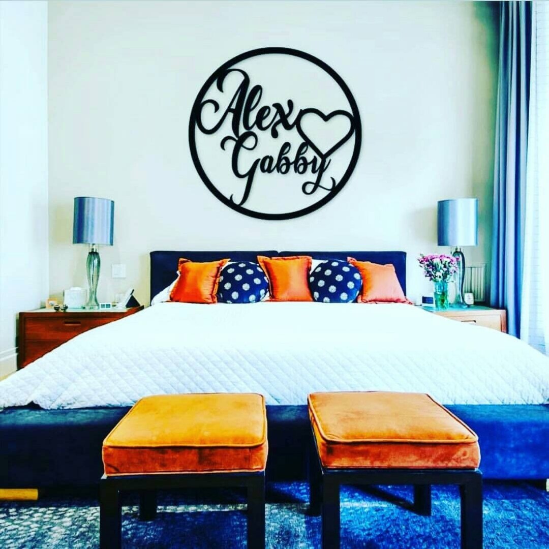 Laser Cut Name Couple Metal Sign, Metal Wall Decor, Custom Metal Sign ...