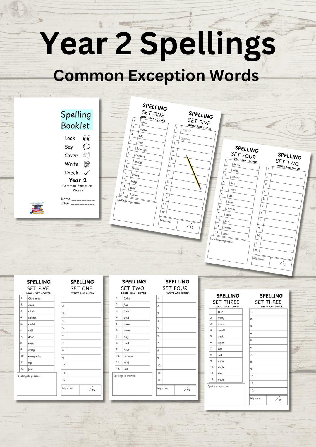 Year 2 Common Exception Spelling Booklet - Etsy