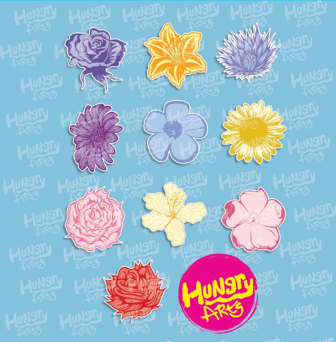 10 FLOWER Digital Sticker - Etsy