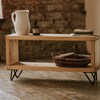 Rustic Solid Wood Radiator Shelf With Cast Iron Brackets Handcrafted ...