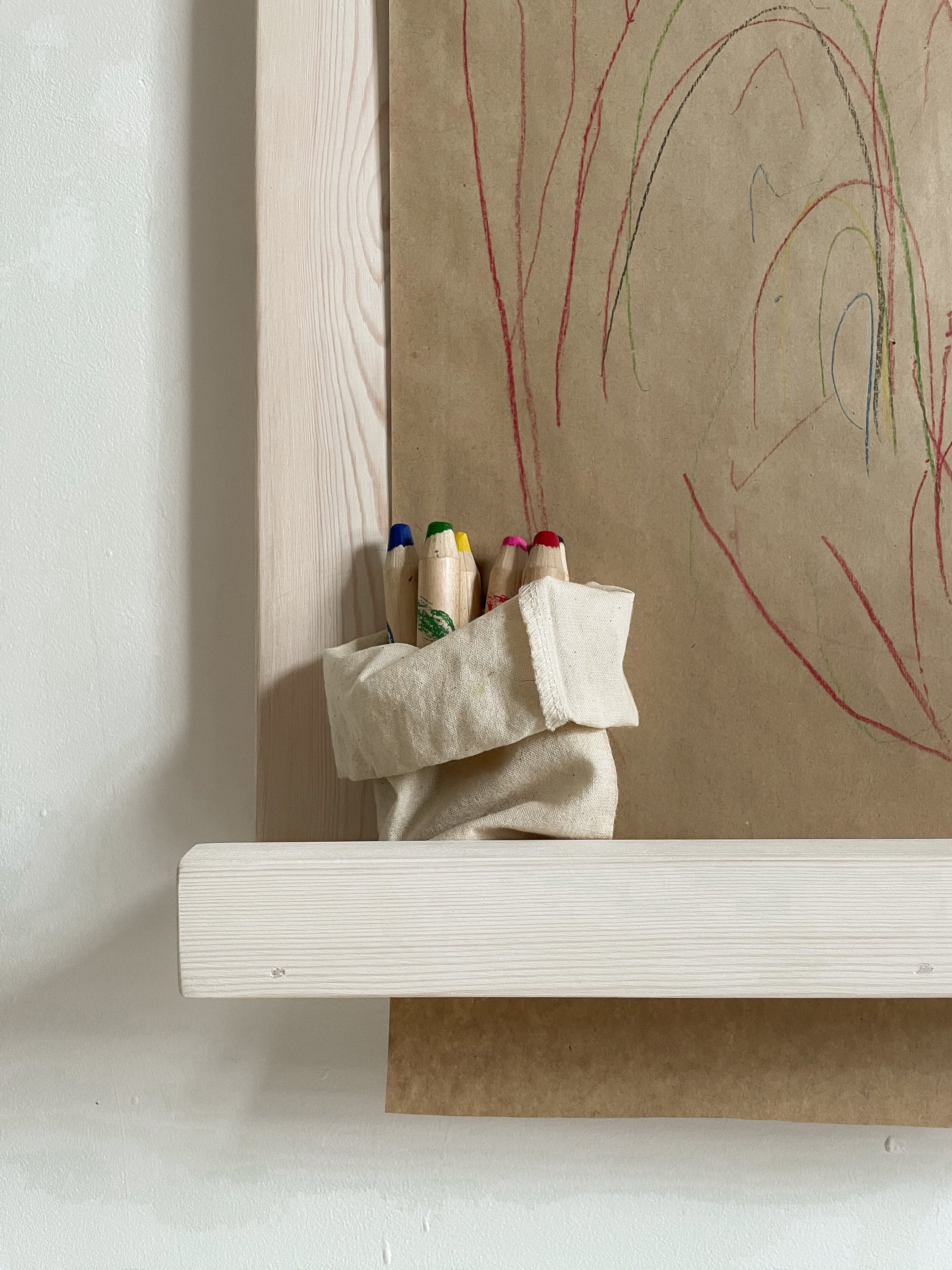 Wall Mounted Easel With Shelf Made From Solid Wood | Etsy UK