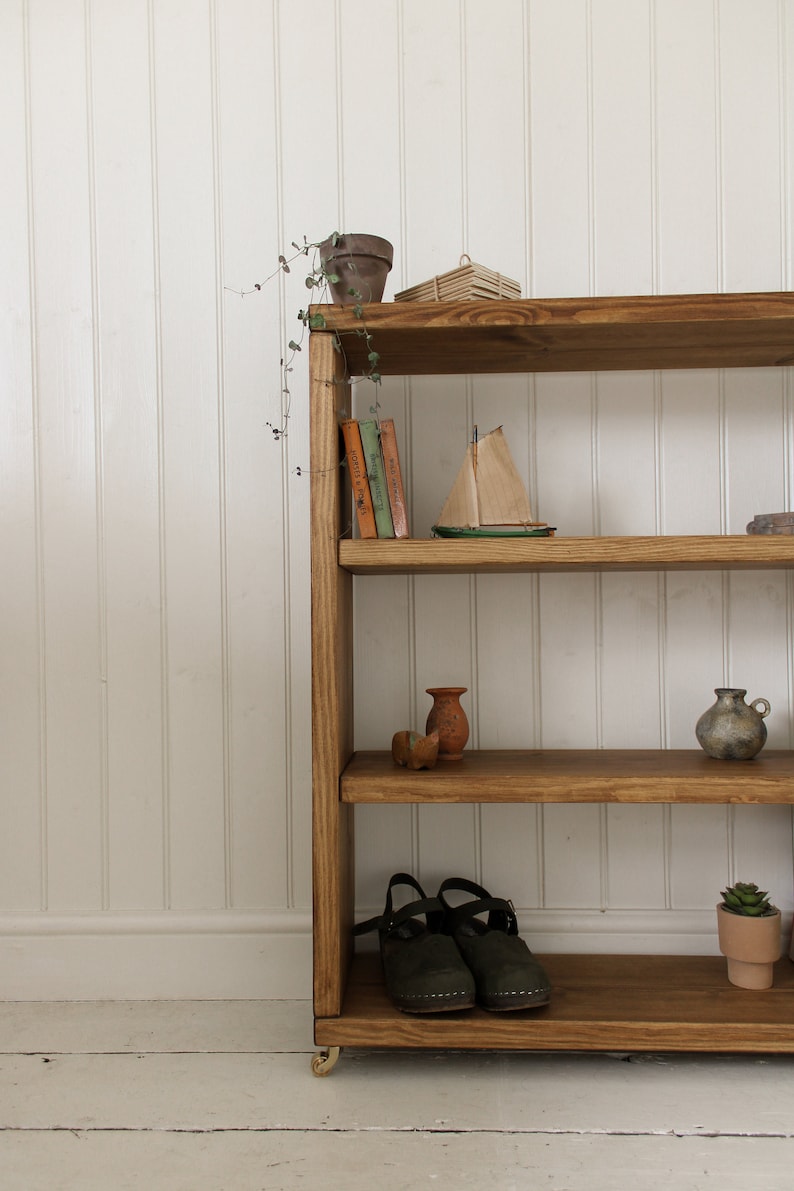 Rustic Bookcase Made From Solid Wood | Rustic Storage Unit | Wooden ...