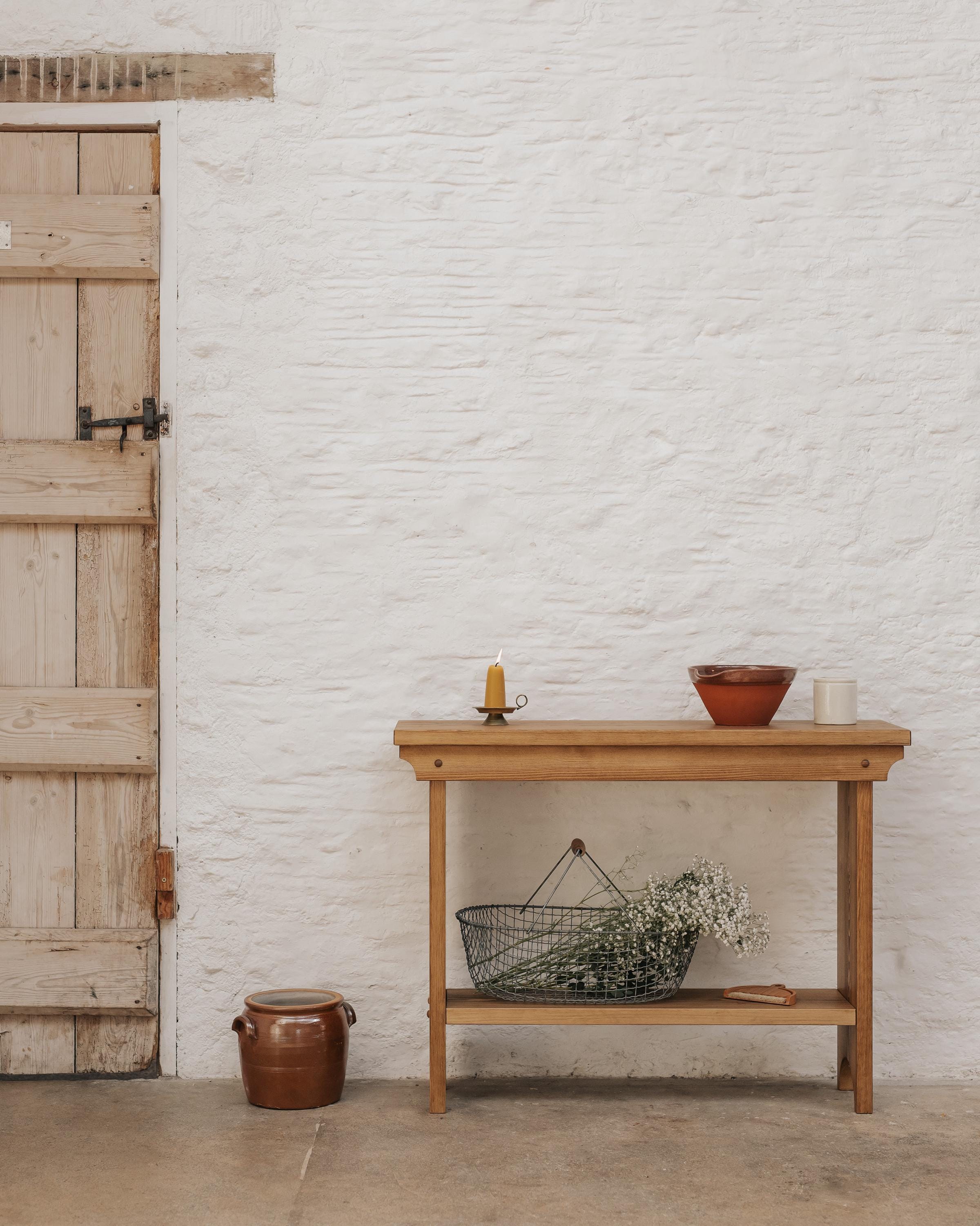 Vintage Style Console Table Made From Solid Wood | Rustic Console Table ...