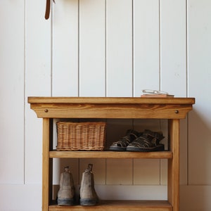 Vintage Style Shoe Bench Made From Solid Wood | Rustic Shoe Bench ...