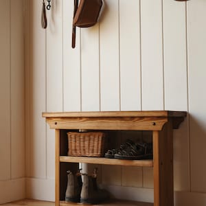 Vintage Style Shoe Bench Made From Solid Wood | Rustic Shoe Bench ...