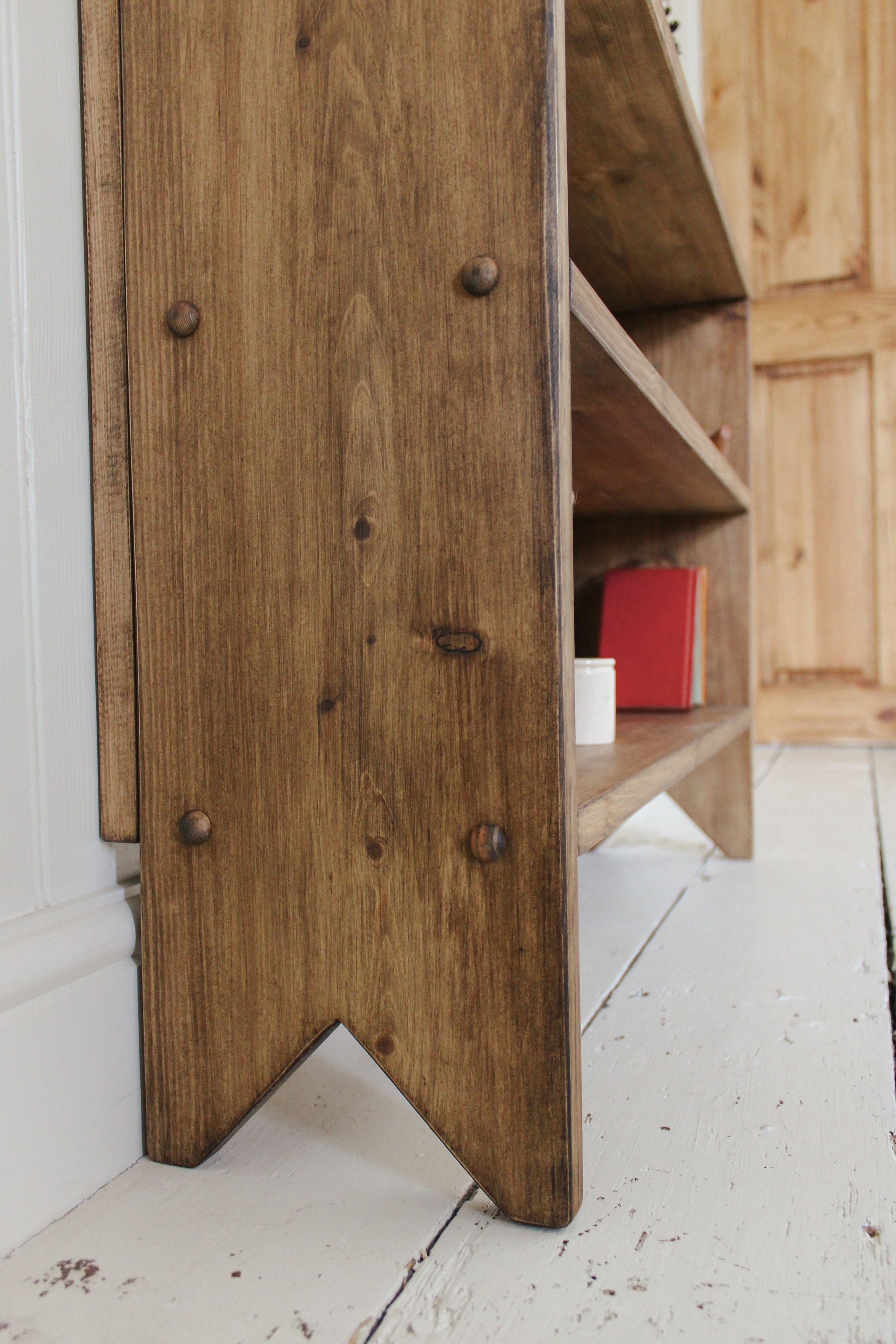 Vintage Style Bookcase Made From Solid Wood | Rustic Bookcase | Wooden ...