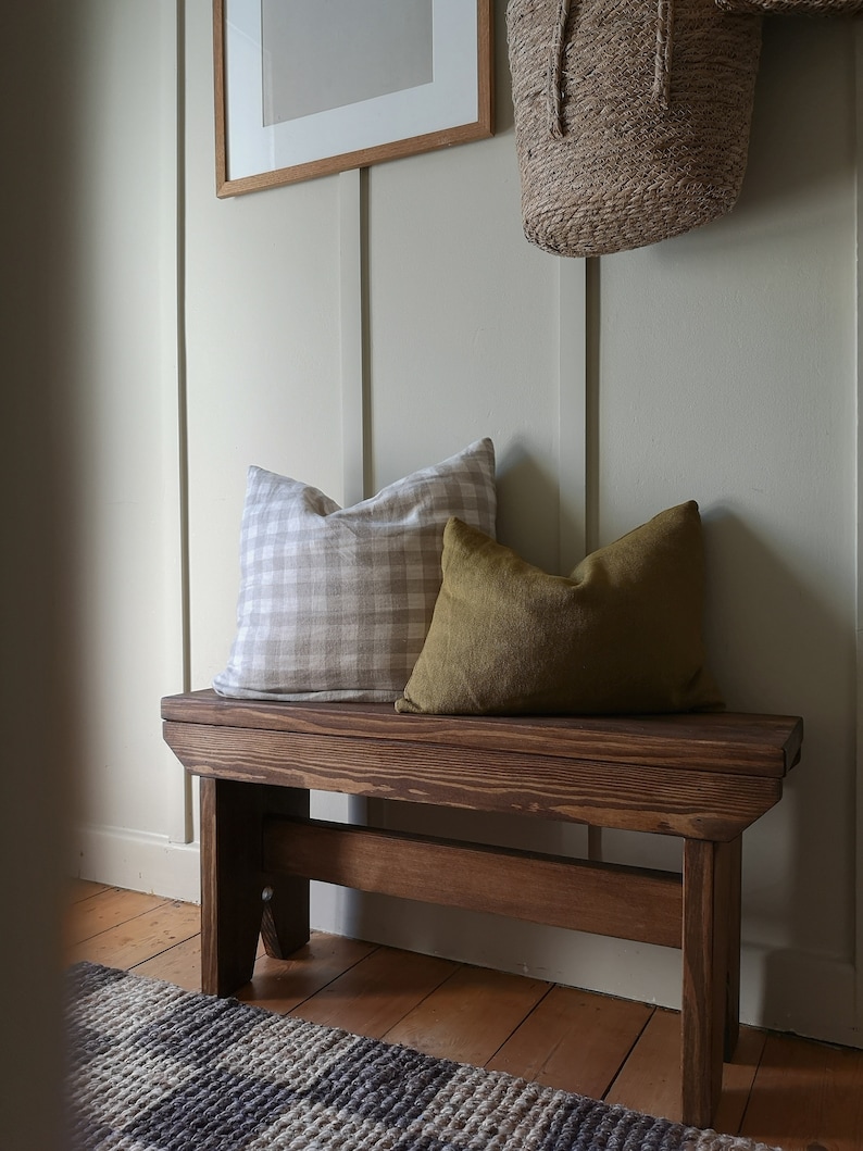 Vintage Style Bench Made From Solid Wood Rustic Bench - Etsy UK