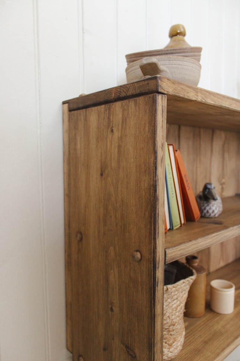 Vintage Style Bookcase Made From Solid Wood Rustic Bookcase - Etsy