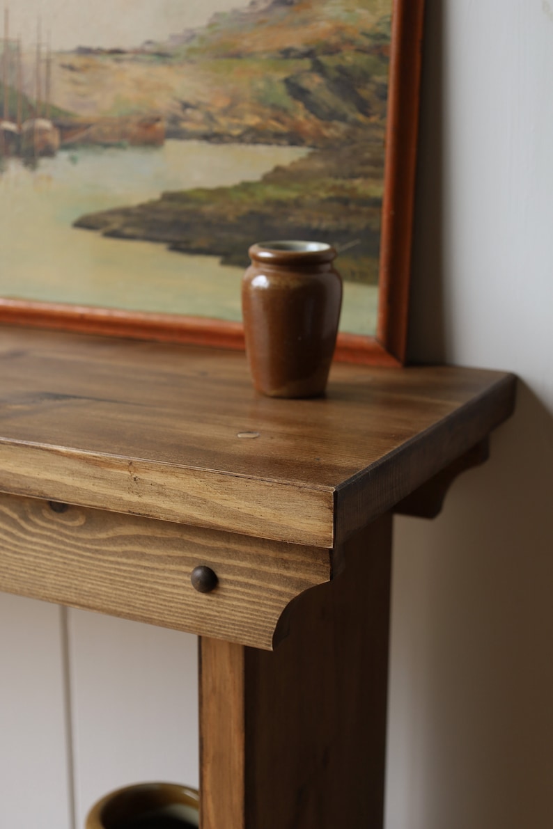 Vintage Style Console Table Made From Solid Wood | Rustic Console Table ...