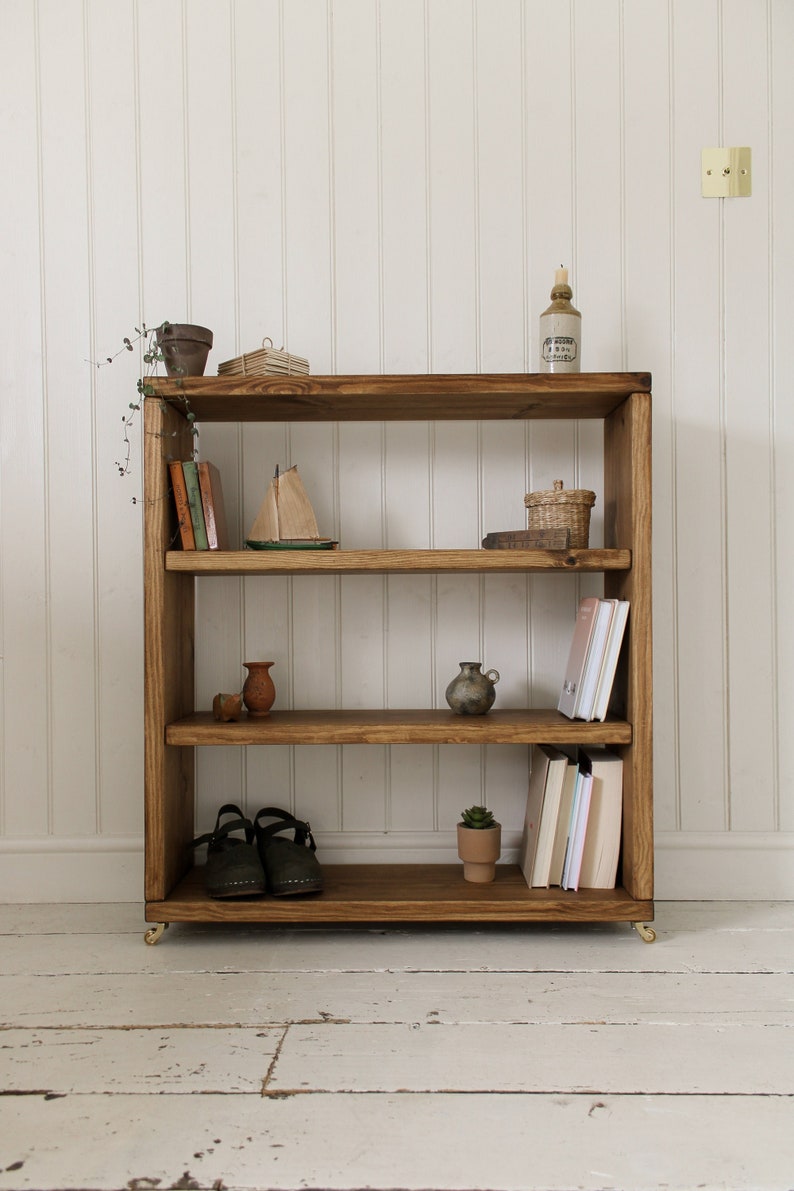 Rustic Bookcase Made From Solid Wood | Rustic Storage Unit | Wooden ...