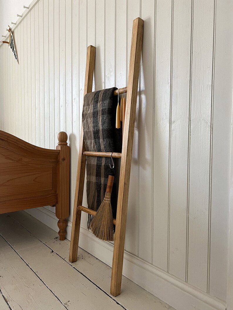 Rustic Style Solid Wood Blanket Ladder Wooden Towel Rack | Etsy