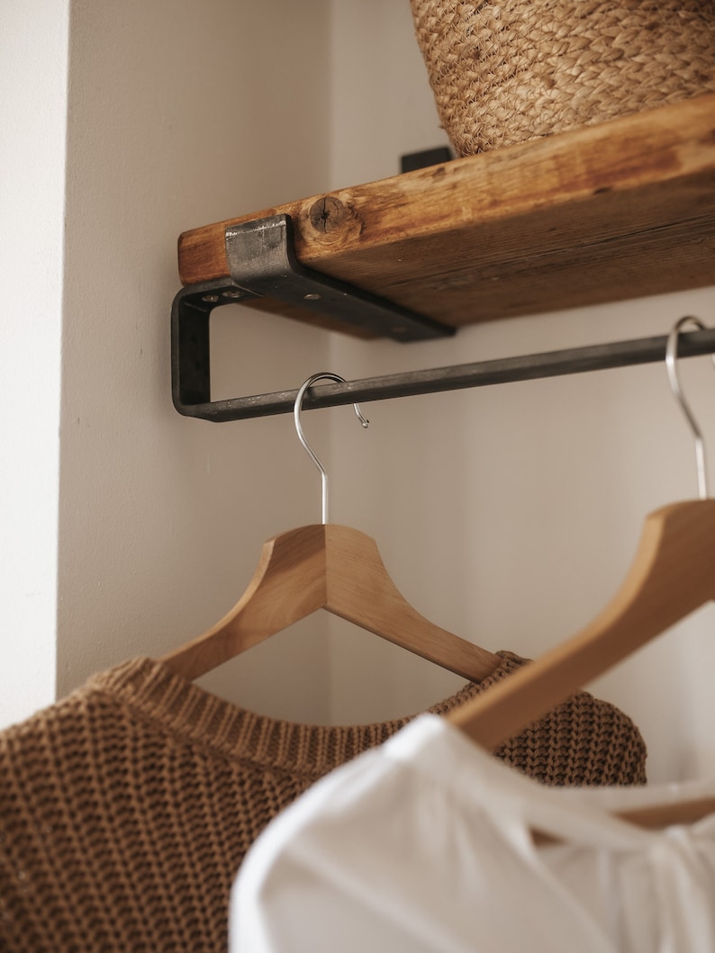 Rustic Raw Steel Rail Rail Only Wardrobe Rail Clothing - Etsy