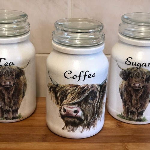 Kitchen Storage highland Cows Storage Jars,highland Cows canisters ...