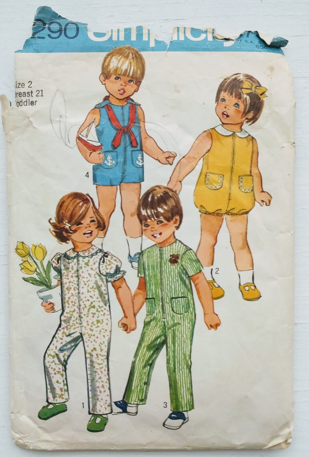 Toddler's Simplicity Sewing Pattern 9290, Vintage 1970's Kids Jumper ...