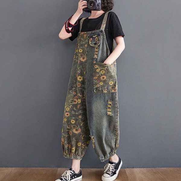 Floral Overalls - Etsy