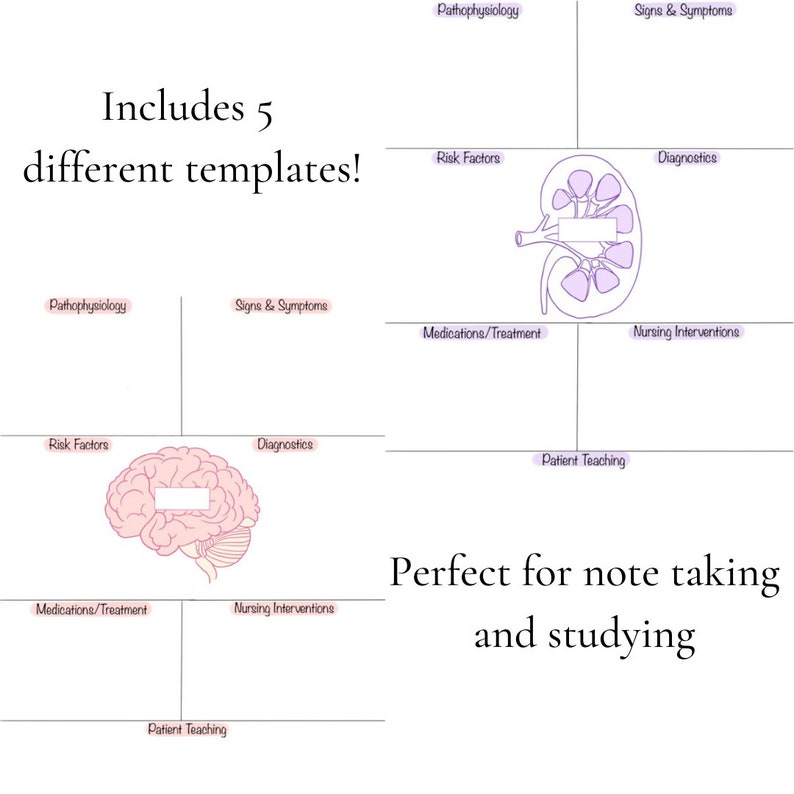 Nursing Concept Map Bundle, Template, Medical Surgical, Good Notes ...