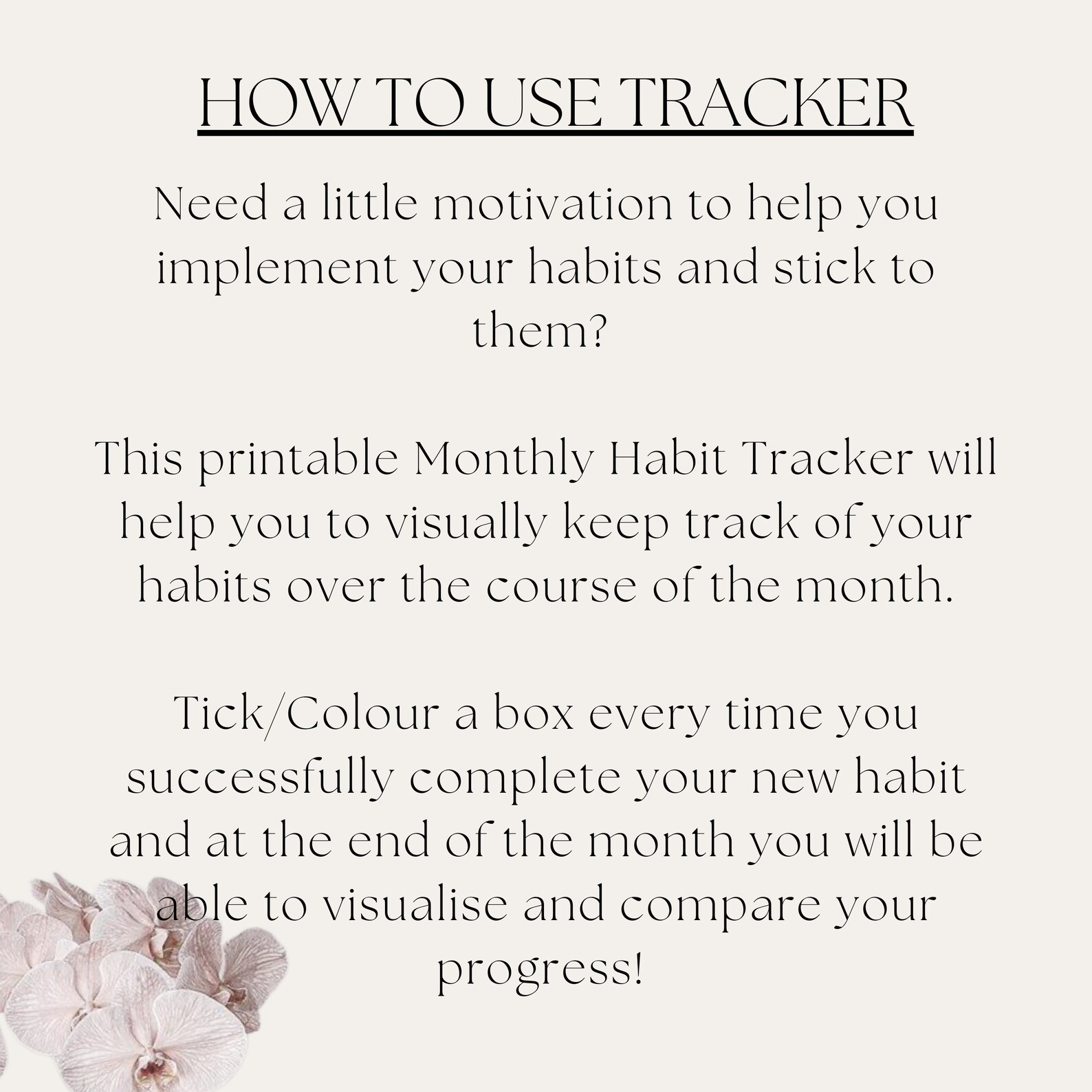 30 Day Habit Tracker, A4 Habit Builder, Digital Download, Instant ...