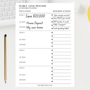 Yearly Goal Tracker, 2023 Goal Planner, Planner, Digital Download ...