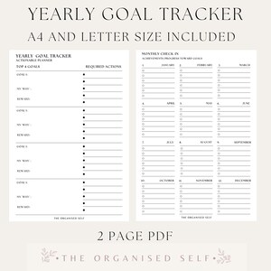 Yearly Goal Tracker, 2023 Goal Planner, Planner, Digital Download ...