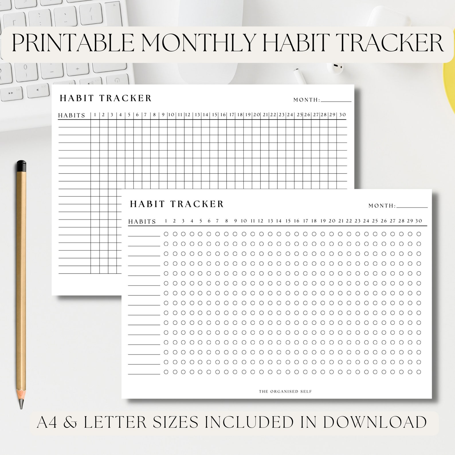 30 Day Habit Tracker, A4 Habit Builder, Digital Download, Instant ...