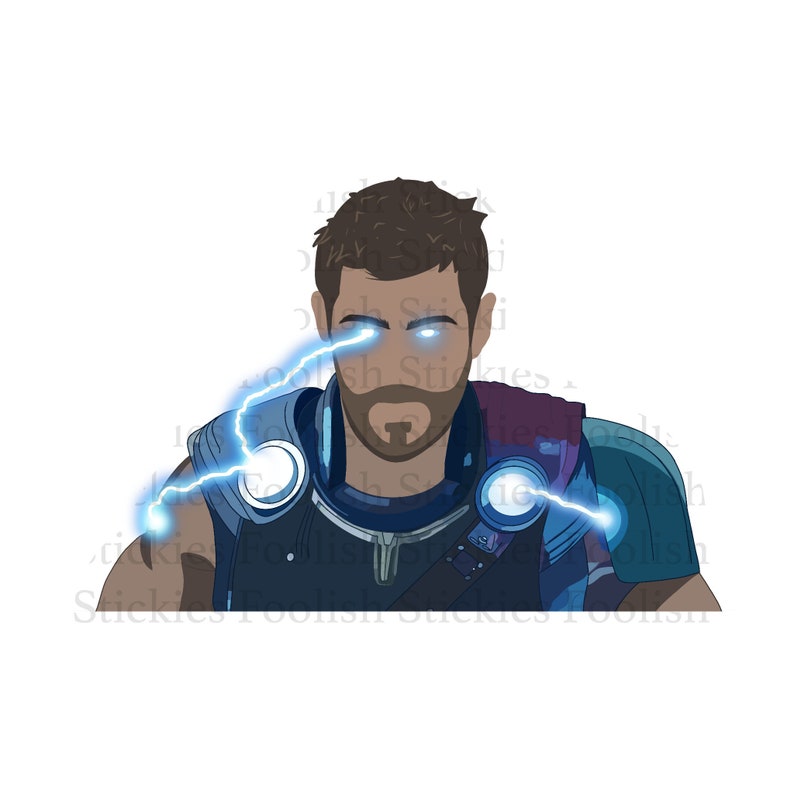 Thor Ragnarok Lightning Eyes Glossy Sticker | Etsy