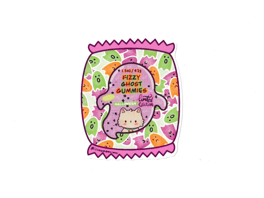 Fizzy Ghost Gummies . Sticker Flake . Vinyl Gloss . Waterproof ...