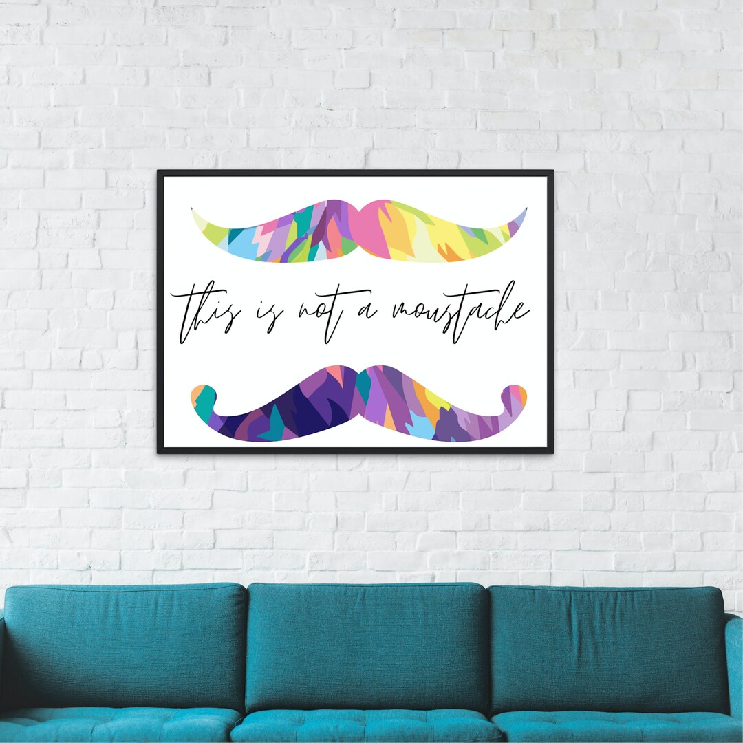 Moustache Art Print, Moustache WPAP Poster, Moustache Illustration ...