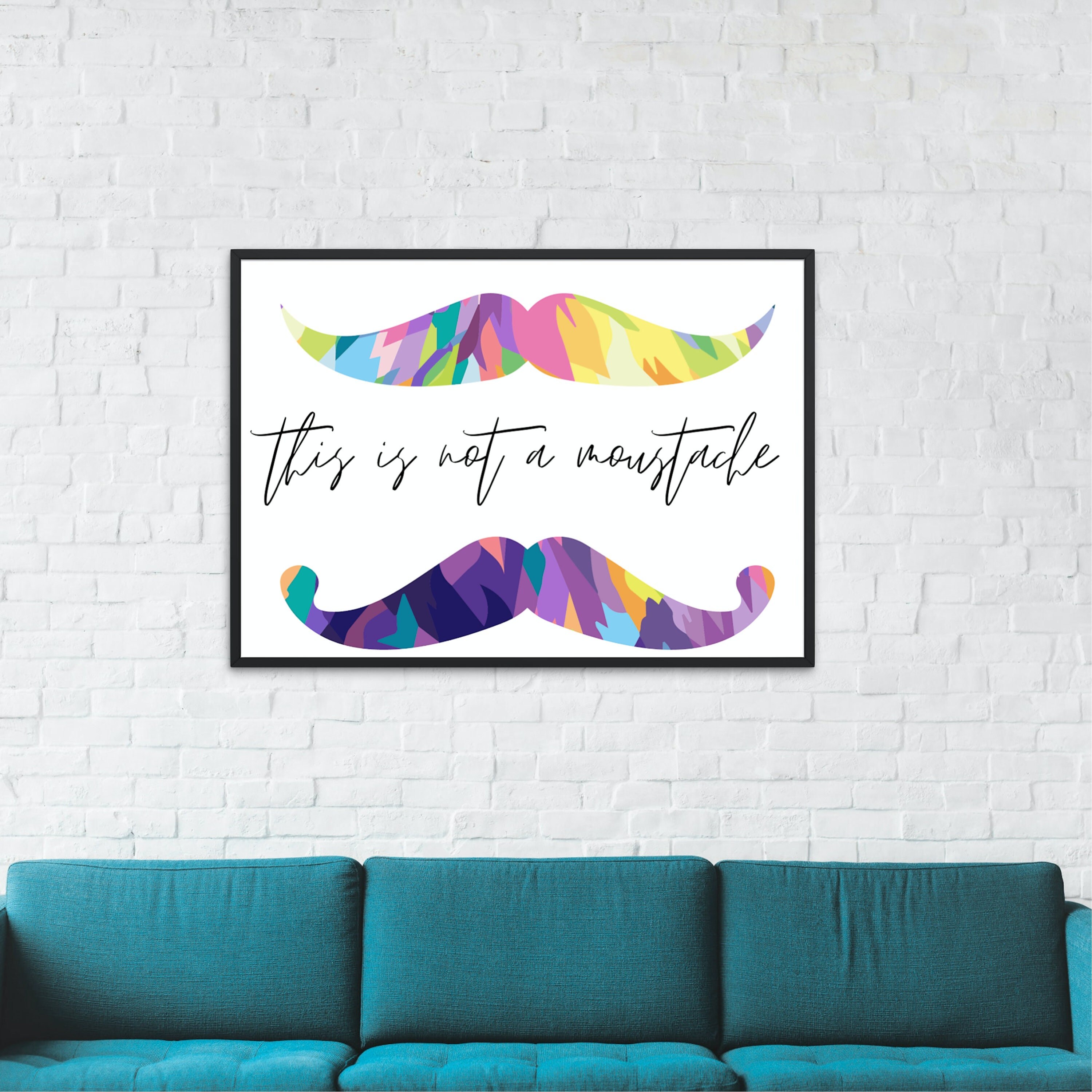 Moustache Art Print, Moustache WPAP Poster, Moustache Illustration ...