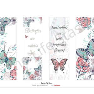 PRINTABLE BUTTERFLY BOOKMARKS | Beautiful Butterfly Bookmarks | Digital ...