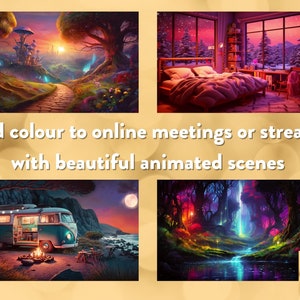 Animated Zoom Background for Vtuber, Student, Teams, Skype, Animated ...